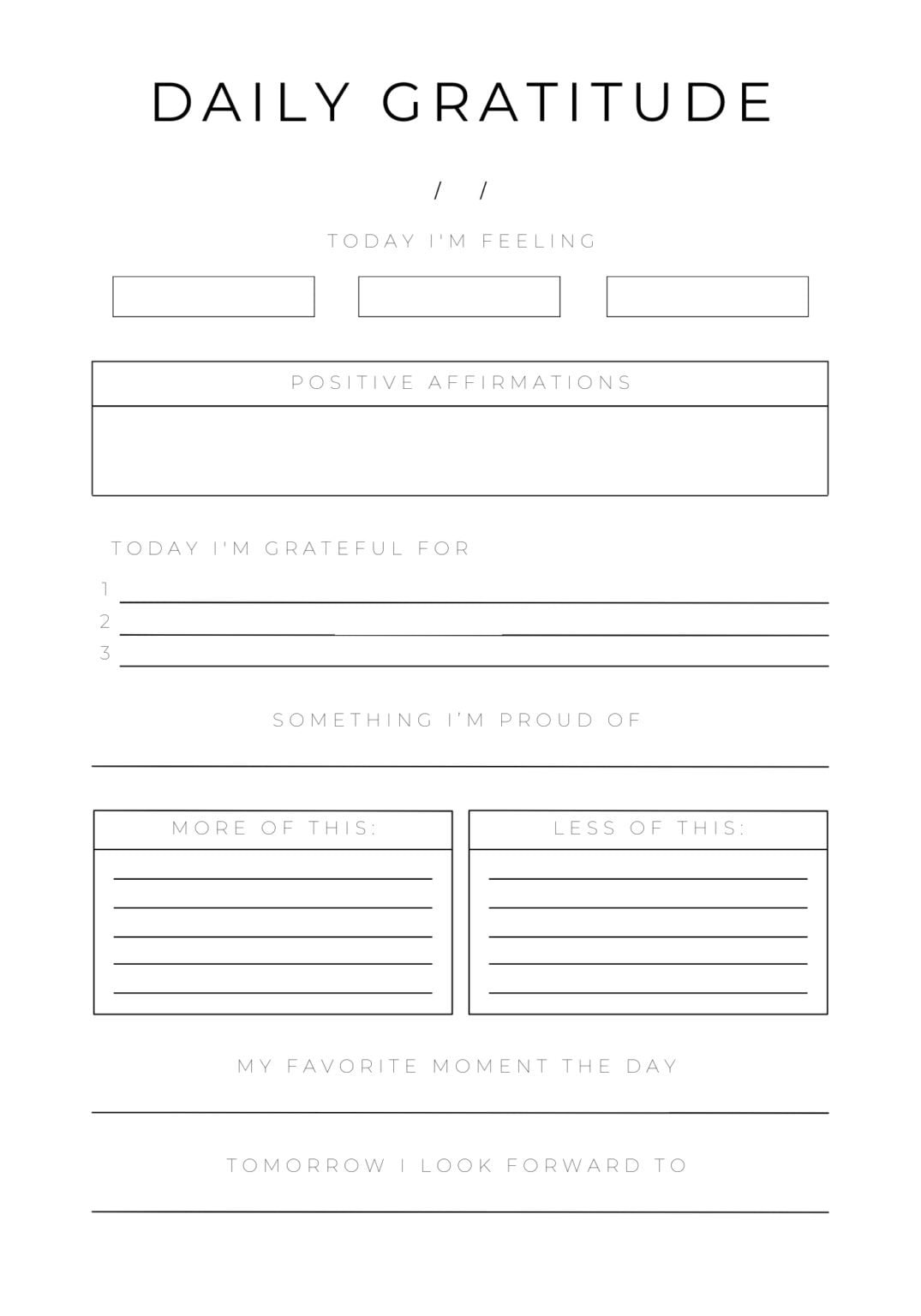 Gratitude Journal Sheets: Free PDF Printable