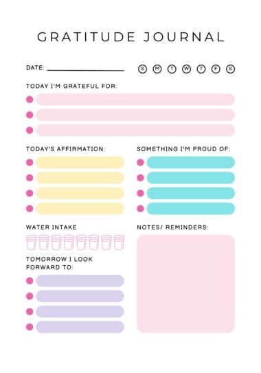 Gratitude Journal Sheets: Free PDF Printable